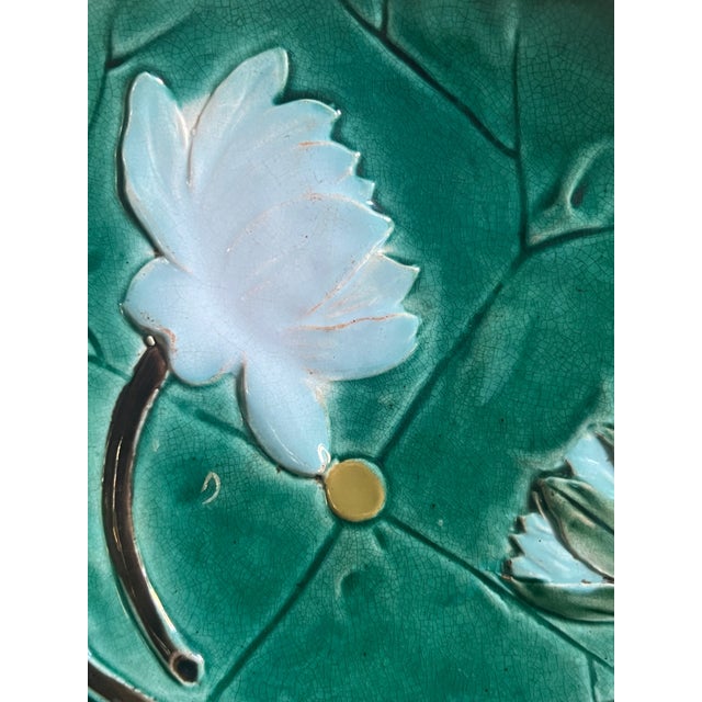 Joseph Holdcraft Majolica Pond Lily Plate, C. 1885 | Chairish