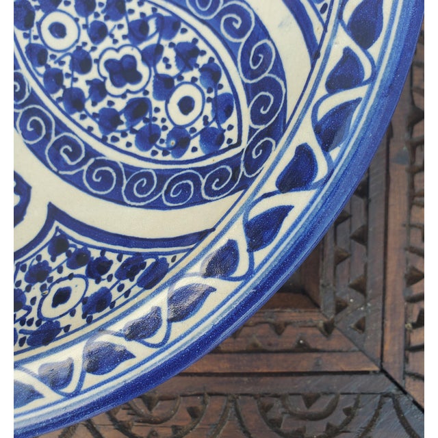 21st Century Moroccan Hand Painted Pottery Plate, Blue 6 Lhlm29 12-6 ...