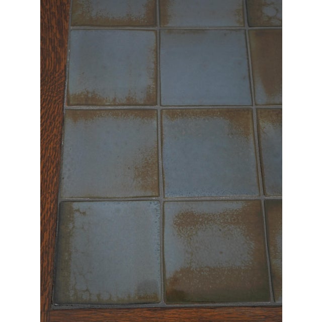 Stickley Gustav Design Tile Top Mission Oak Coffee Table | Chairish