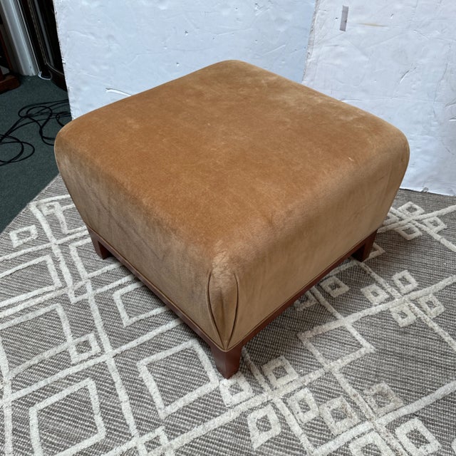 John Charles Custom Microsuede Ottoman | Chairish