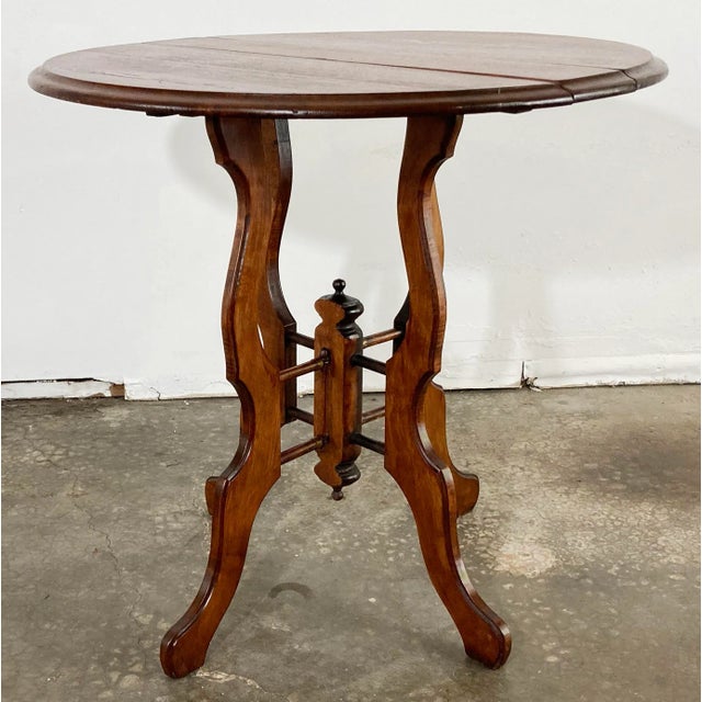 Antique Drop Leaf Turned Wood Gate Leg Side Table | Chairish
