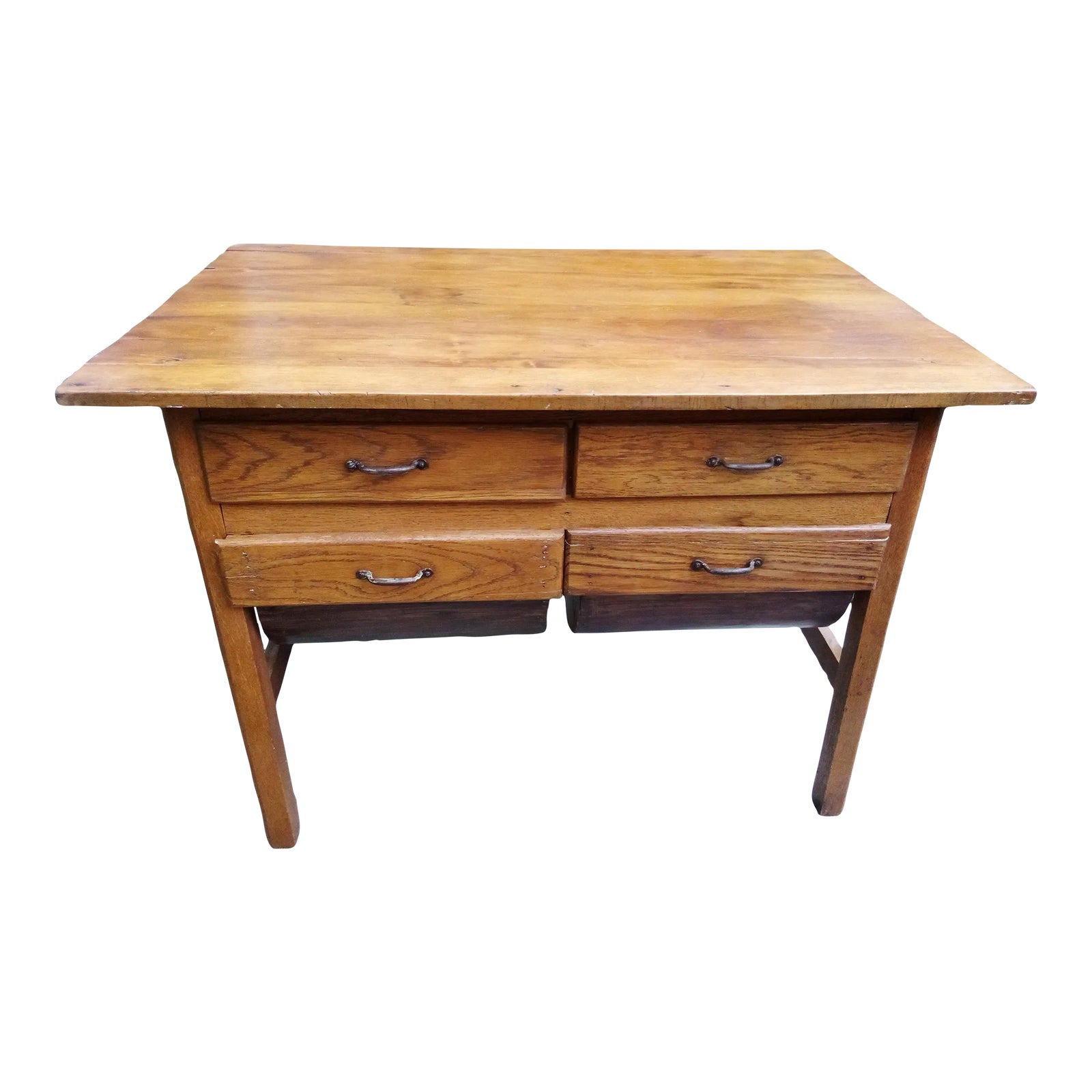 Antique Farmhouse Potbelly Baker's Dough Table Baking Table Rustic ...