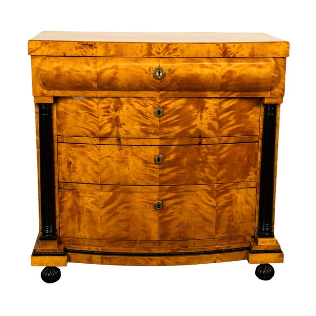 Antique Austrian Biedermeier Golden Birch Ebony Chest of Drawers ...