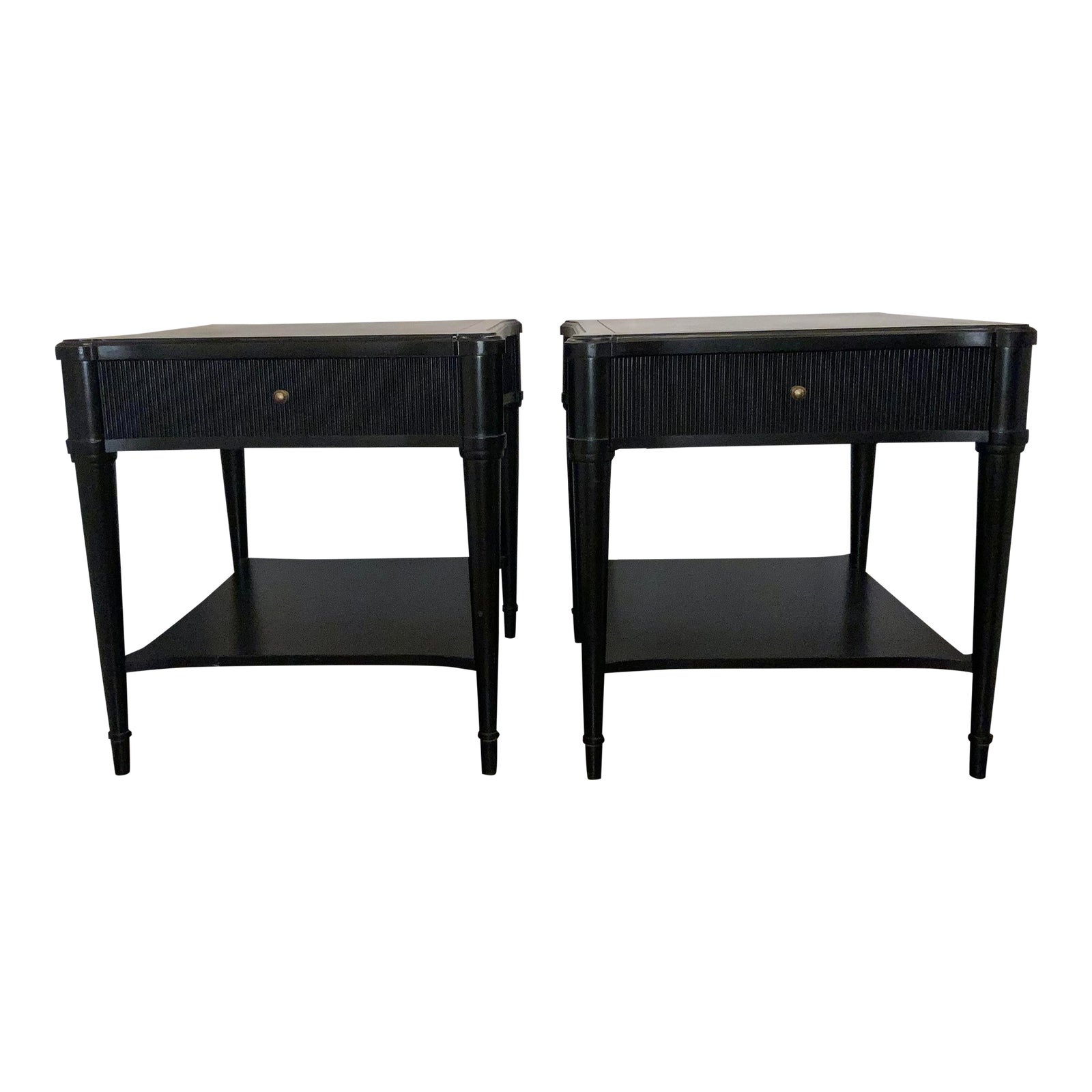 Cth Sherrill Occasional Transitional Ebony Finished Brighten End Tables ...