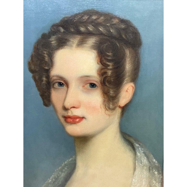 British Early 19th Century Oil Painting Portrait of a Beautiful English ...