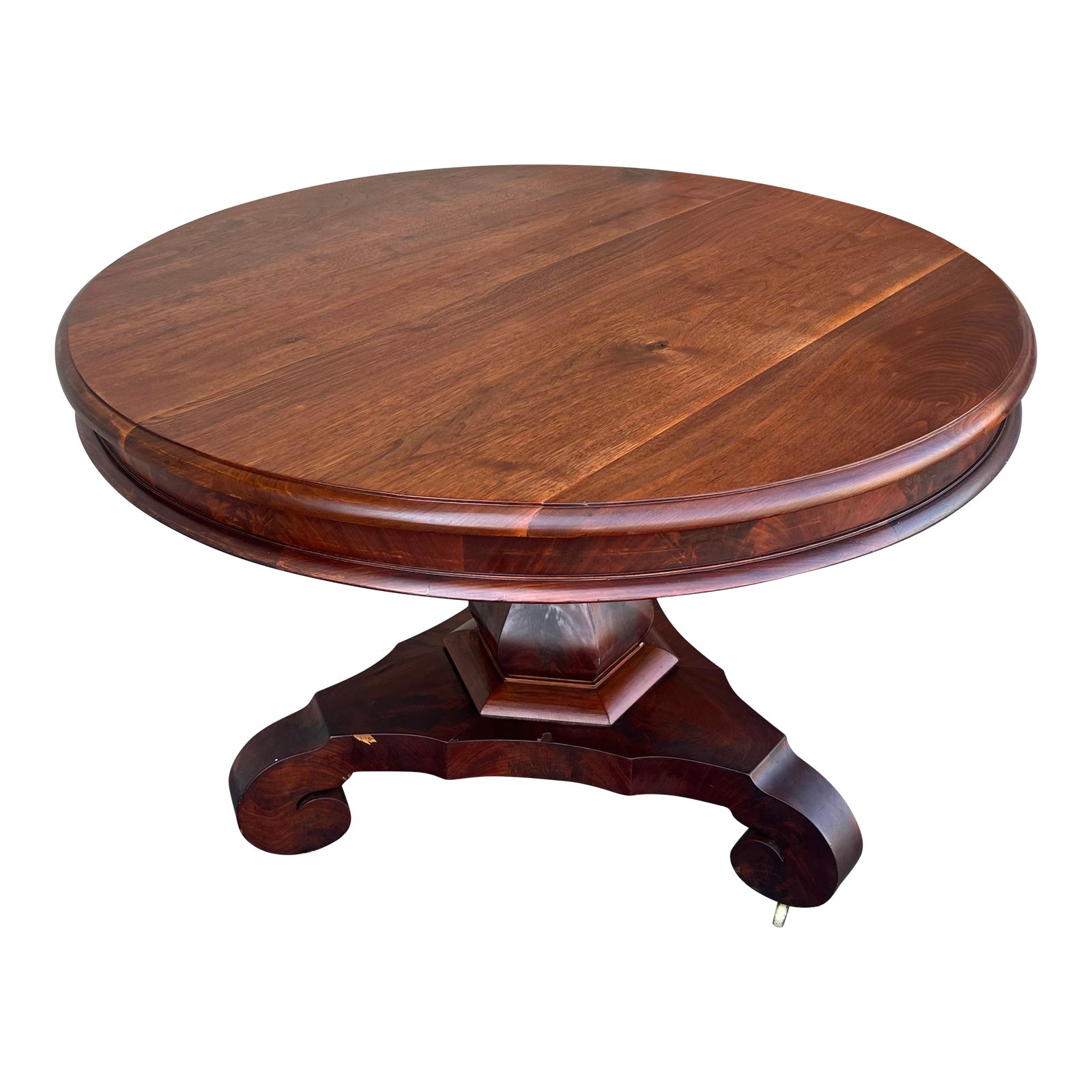 A Very Nice Mahogany Neoclassical Empire Mahogany Round Center Table ...