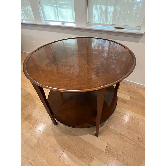 Large Round Two-Tier Side Table | Chairish