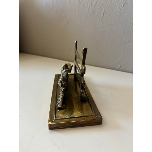 Vintage English Brass Fox Letter Rack | Chairish