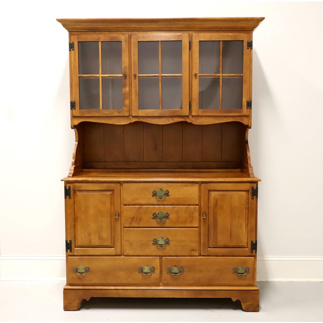 Ethan Allen Maple Colonial Style Hutch | Chairish