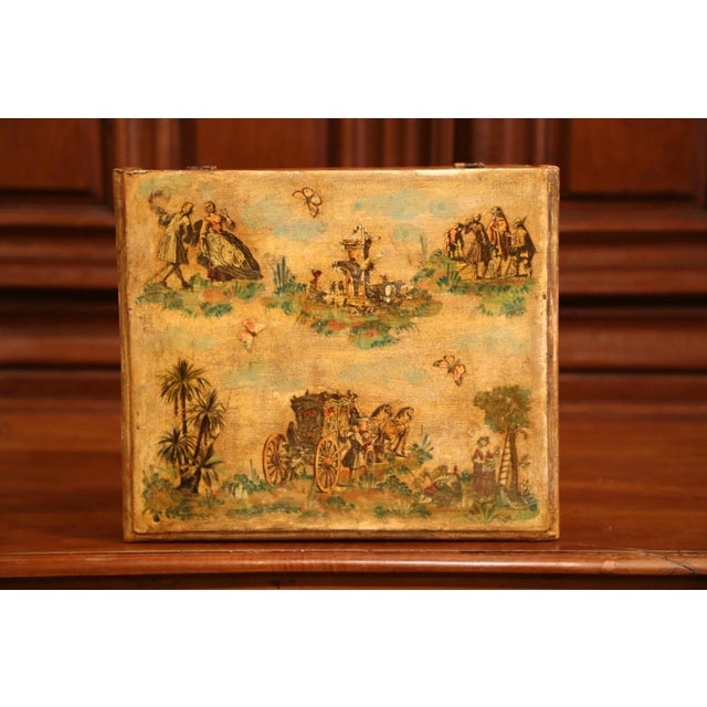 Mid-19th Century Italian Painted Decorative Box With Scenes | Chairish