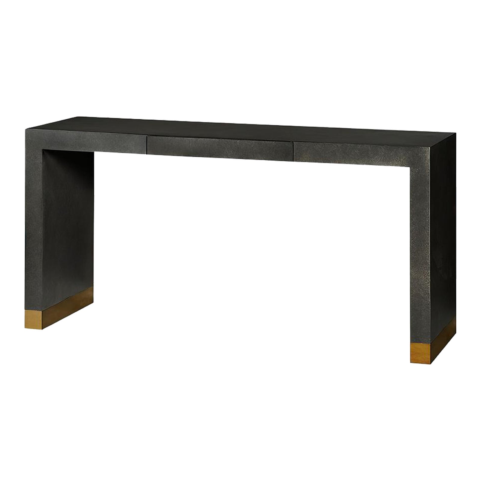 Charcoal Modern Waterfall Console Table | Chairish