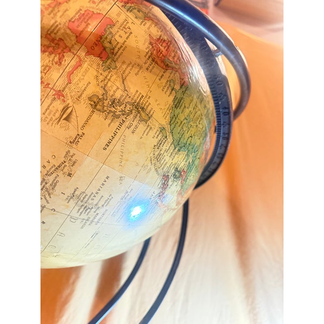 Vintage Replogle 16” World Classic Globe on Mid-Century Modern Metal ...