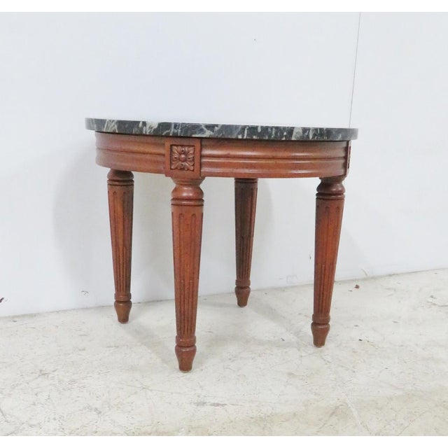 Mid 20th Century Louis XVI Marble Top Side Table | Chairish