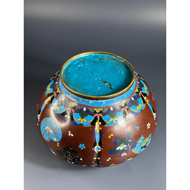19th Century Antique Japanese Cloisonne Cache-Pot | Chairish