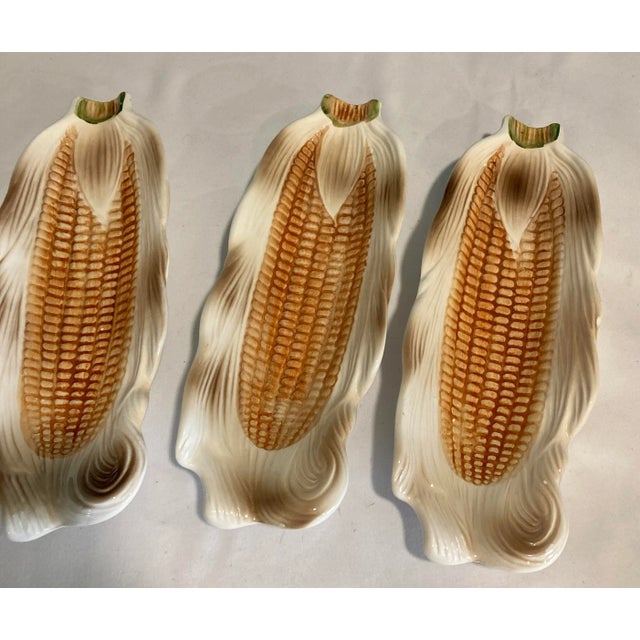 Mid-Century Painted Ceramic Corn on the Cob Holders- Set of 4 | Chairish