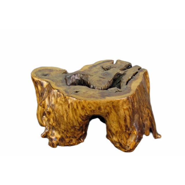 Hand Carved Natural Wood Table Top Sculpture | Chairish