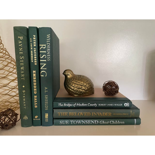 Early 21st Century Hunter Green Book Stack With Contemporary Titles ...