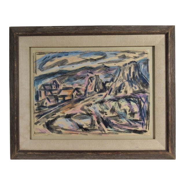 Donald Jeffries Bear, Village by a Road, Circa 1940 | Chairish