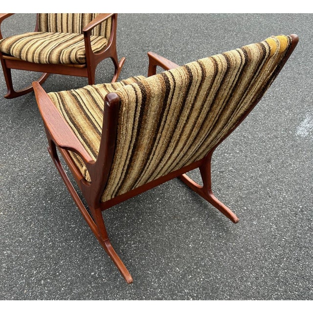 Pair of Danish Teak Mid-Century Modern Rocking Chairs Original ...