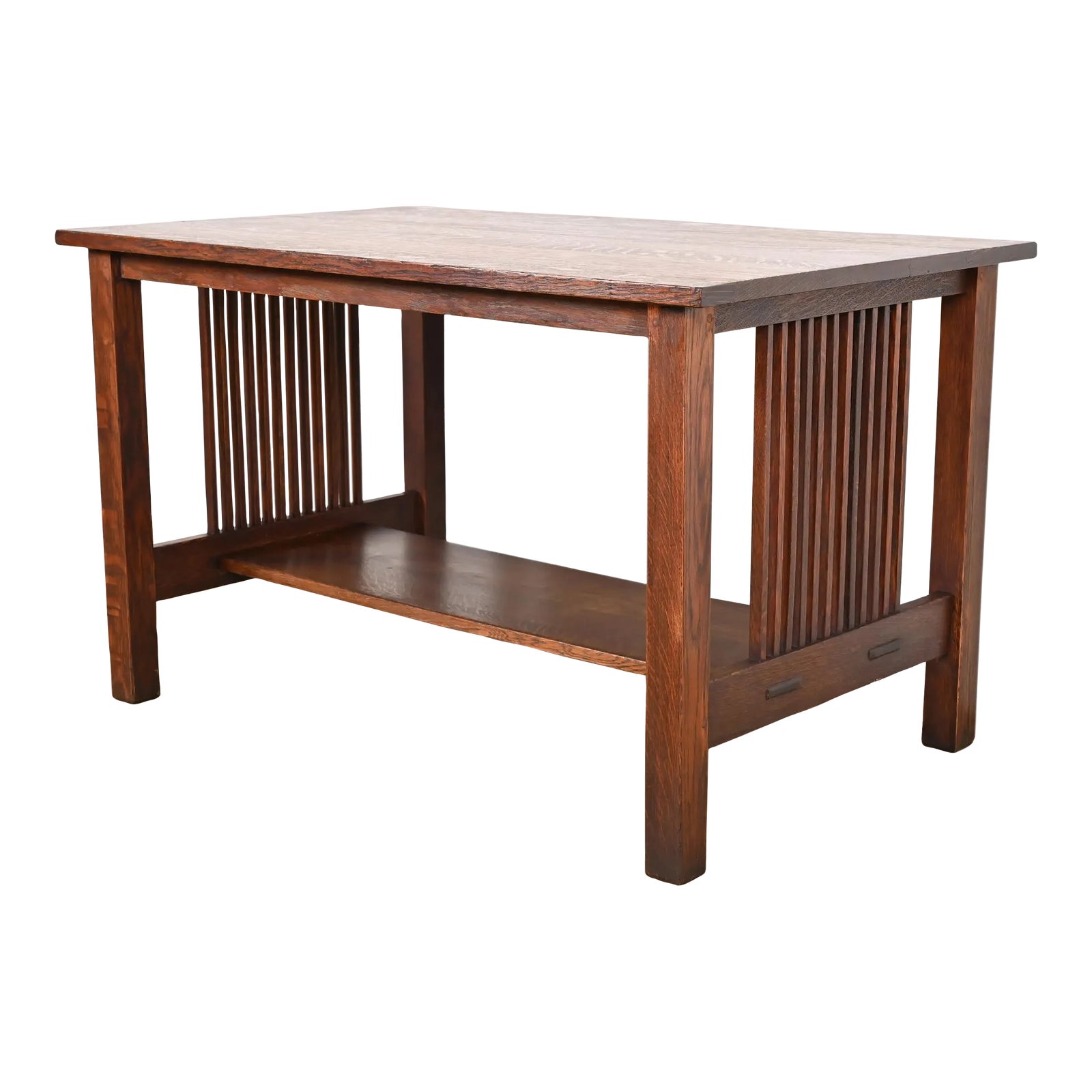 Gustav Stickley Mission Oak Arts & Crafts Spindle Writing Desk or ...