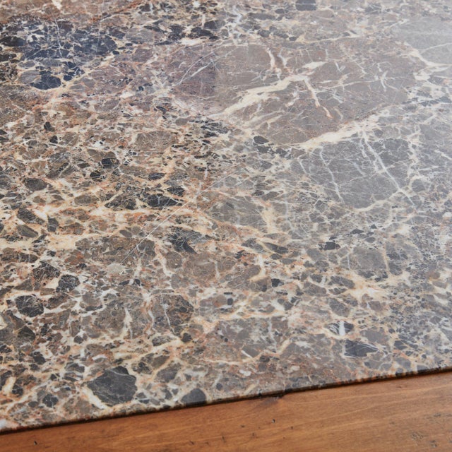 Antique French Entryway Table with Inlaid Marble Top | Chairish