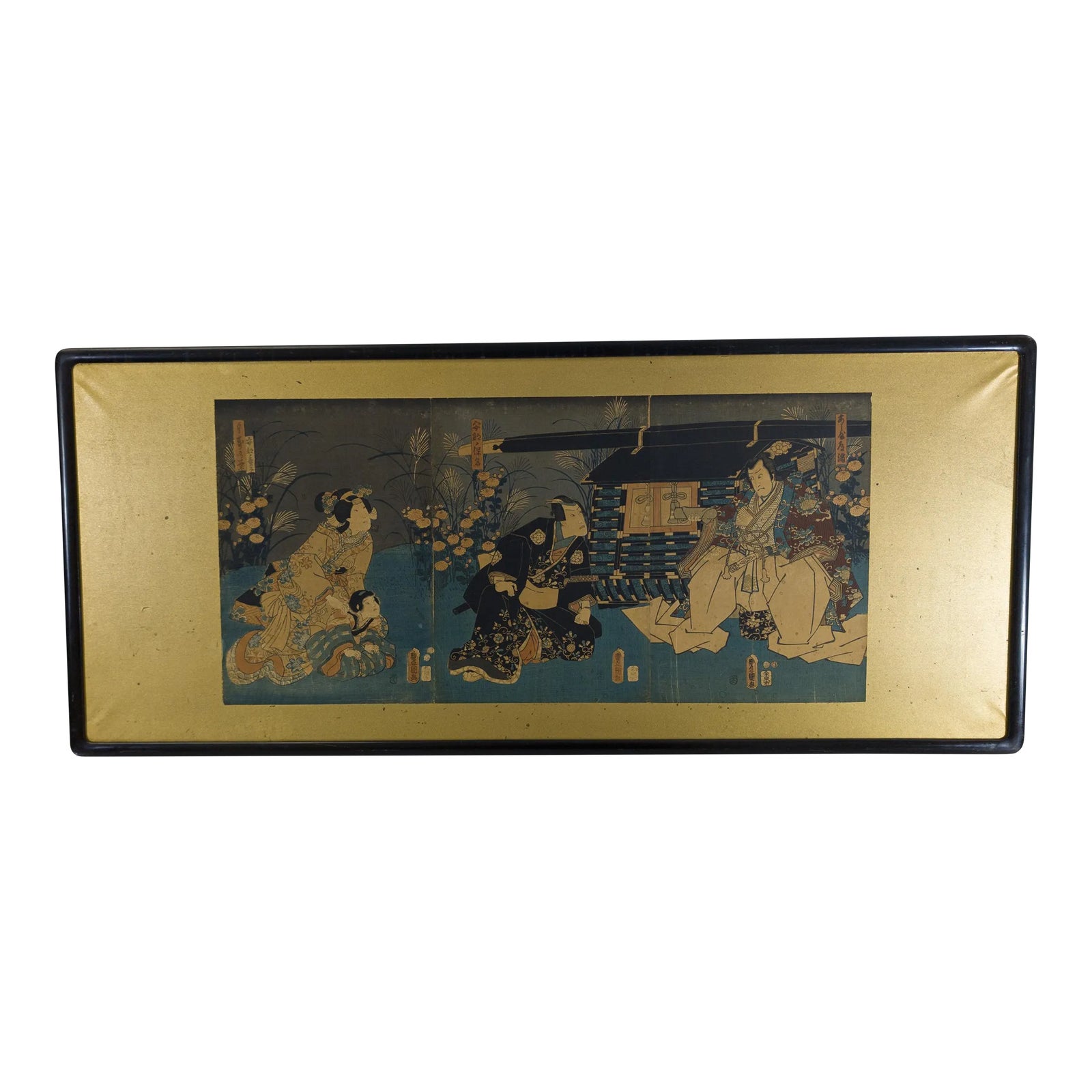 19th Century Japanese Ukiyo-E Woodblock Triptych Print by Kunisada ...