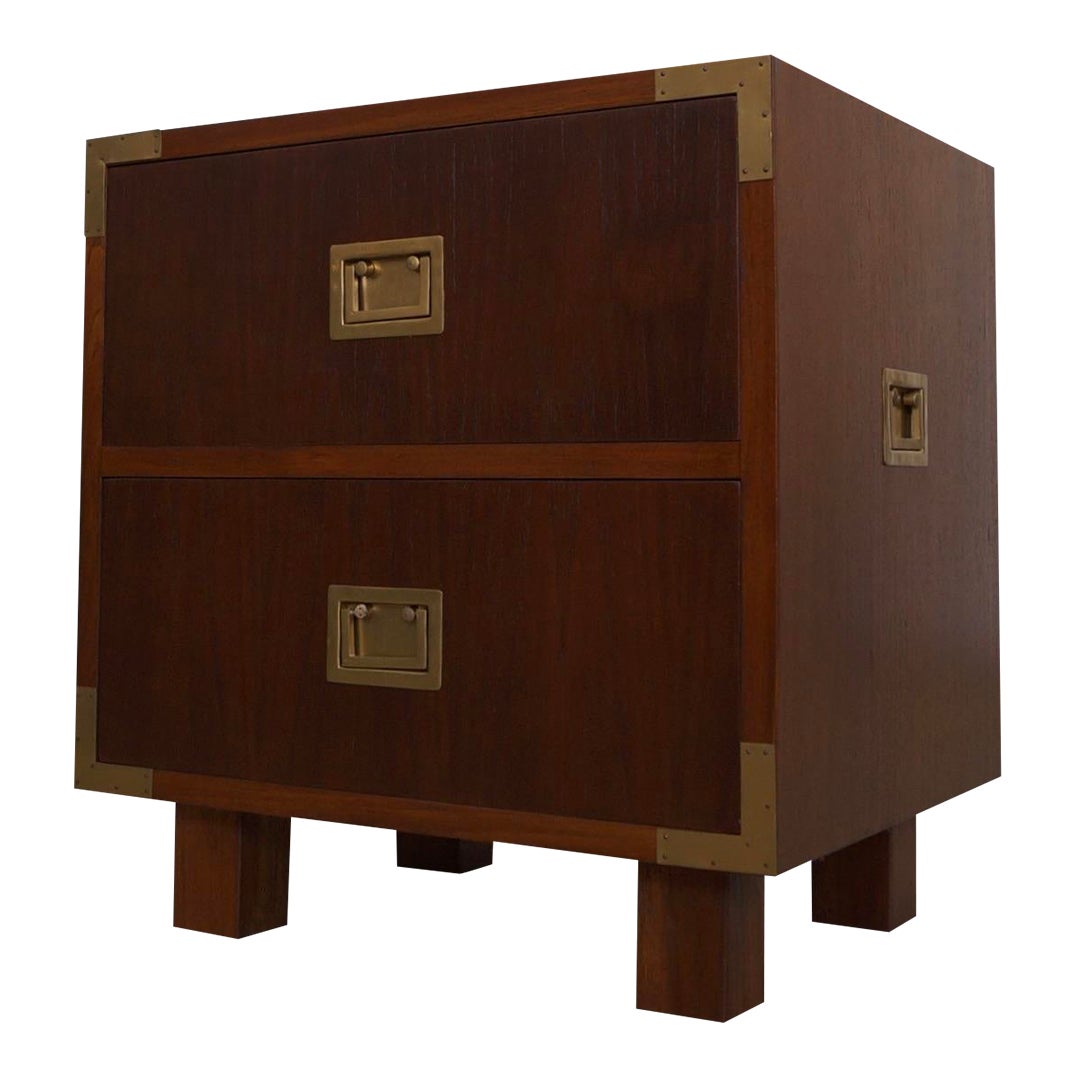 Vintage Campaign Nightstand | Chairish