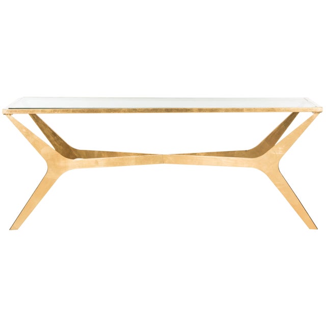 Coffee Table in Gold & Clear | Chairish