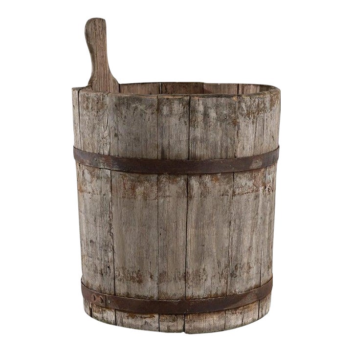 19th Century European Wooden Bucket | Chairish