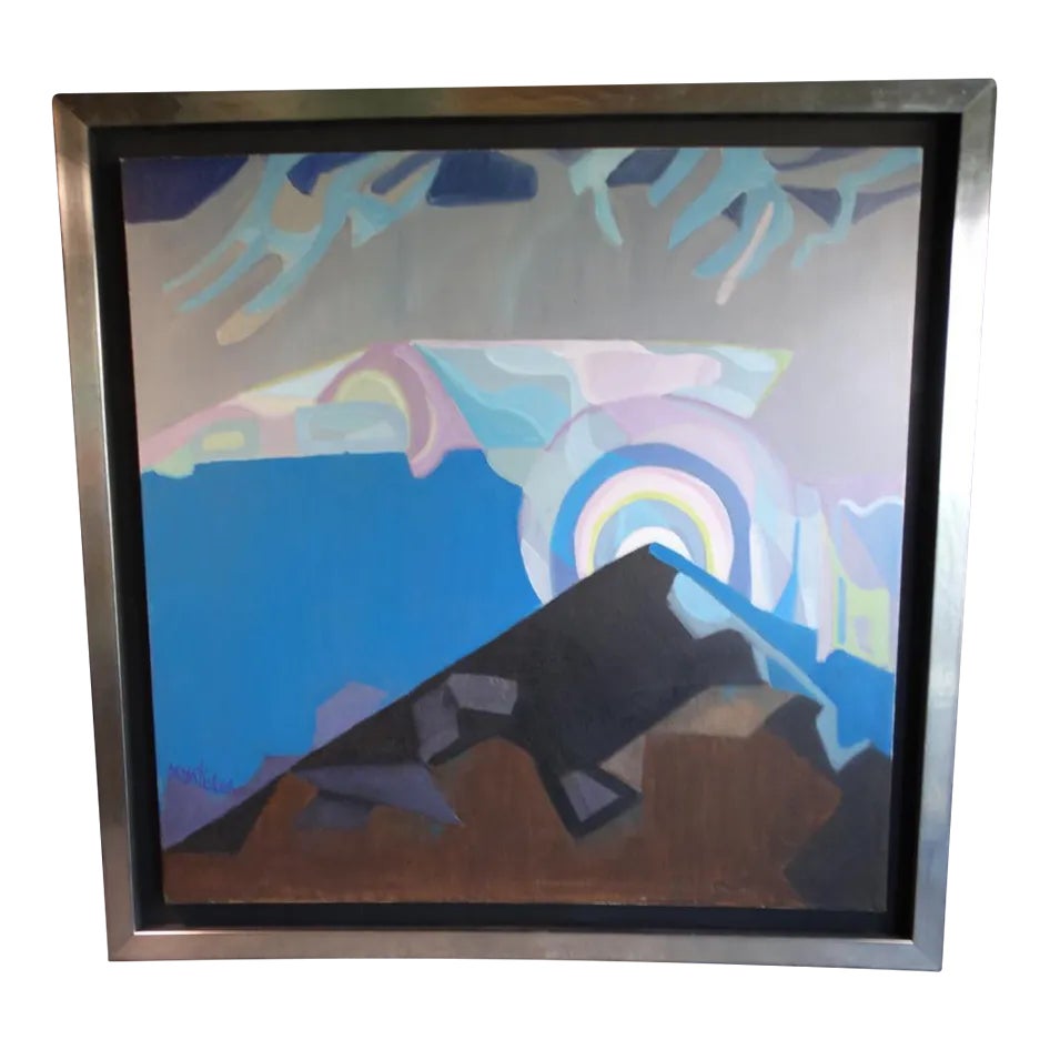 Mid 20th Century Anya Fisher Abstract Landscape "The Mountain" Oil ...