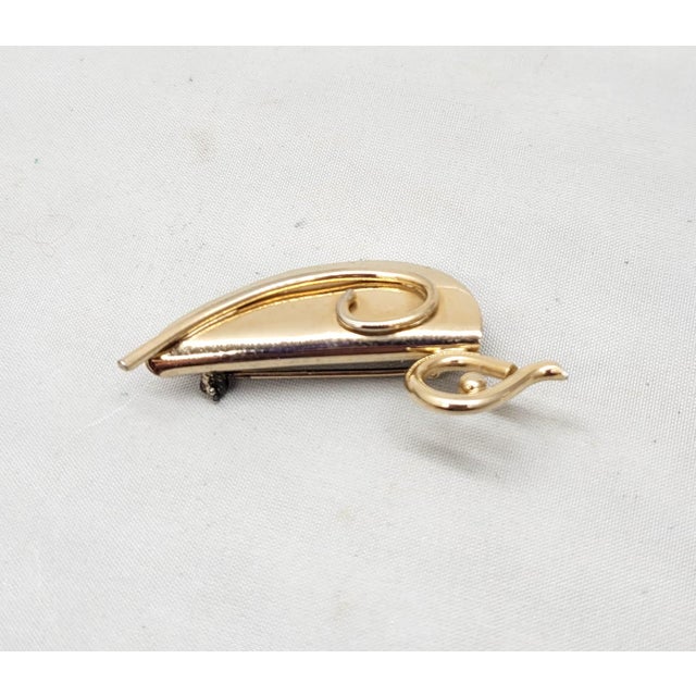 Vintage Signed Napier Modernist Goldtone Duck Brooch | Chairish