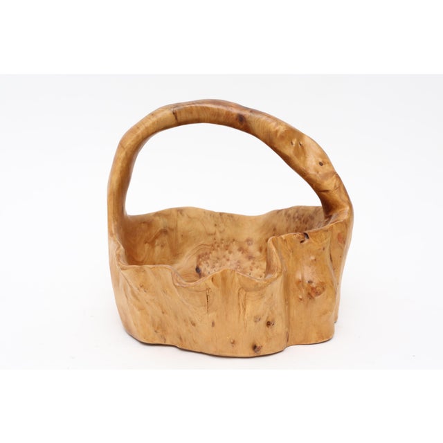 Organic Modern Tree Wood Bowl With Handle | Chairish