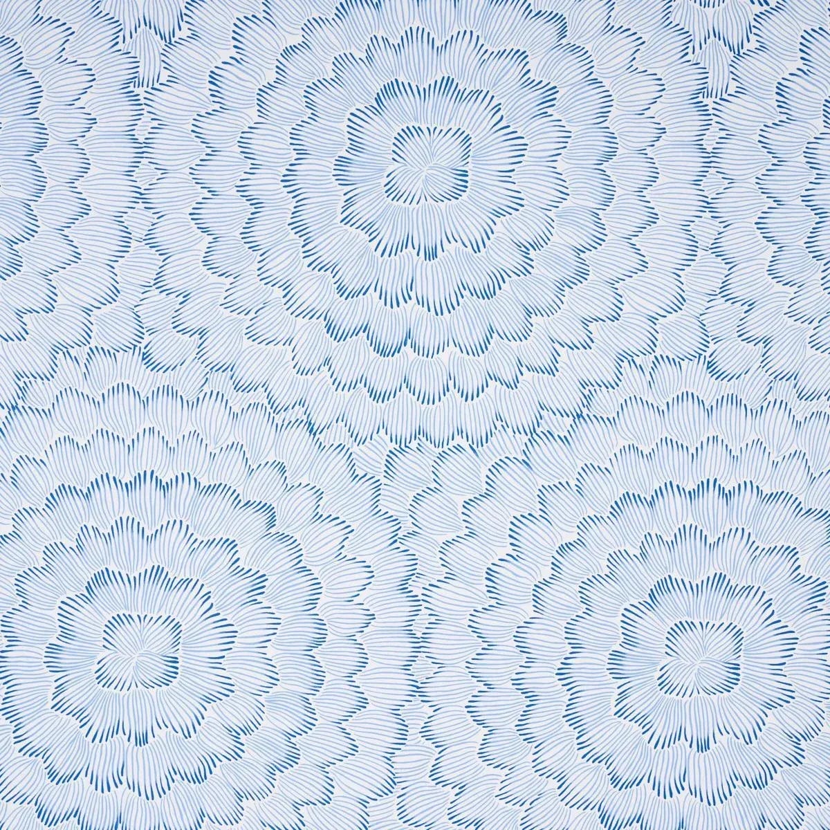 Schumacher x Celerie Kemble Feather Bloom Wallpaper in Blue | Chairish