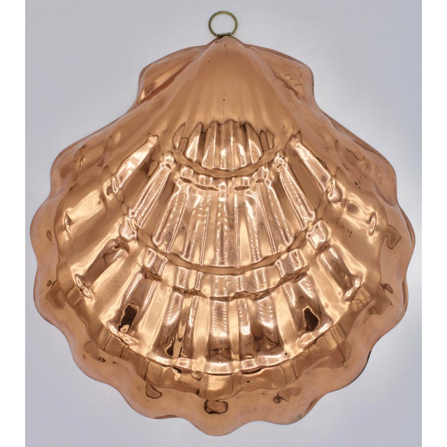 Large Vintage Copper Clam Shell Hanging Mold | Chairish