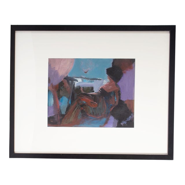 Darrell L. Anderson Signed 2005 Oil on Paper Abstract Painting | Chairish