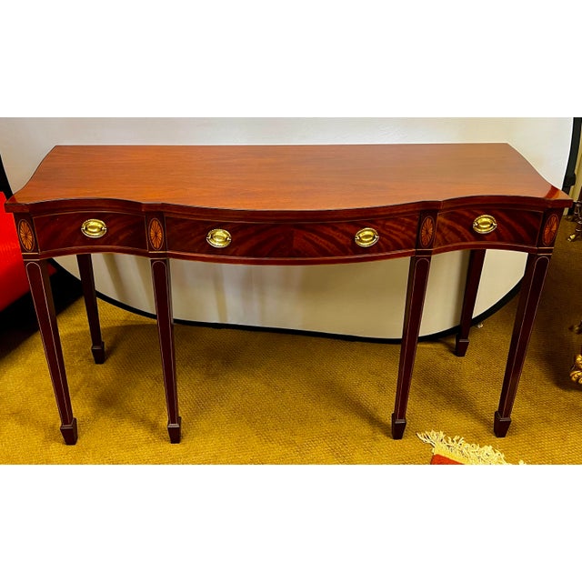 Baker Historic Charleston Mahogany Inlay Console Table | Chairish