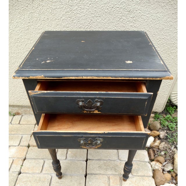 Rustic 2-Drawer Lamp Side Table | Chairish