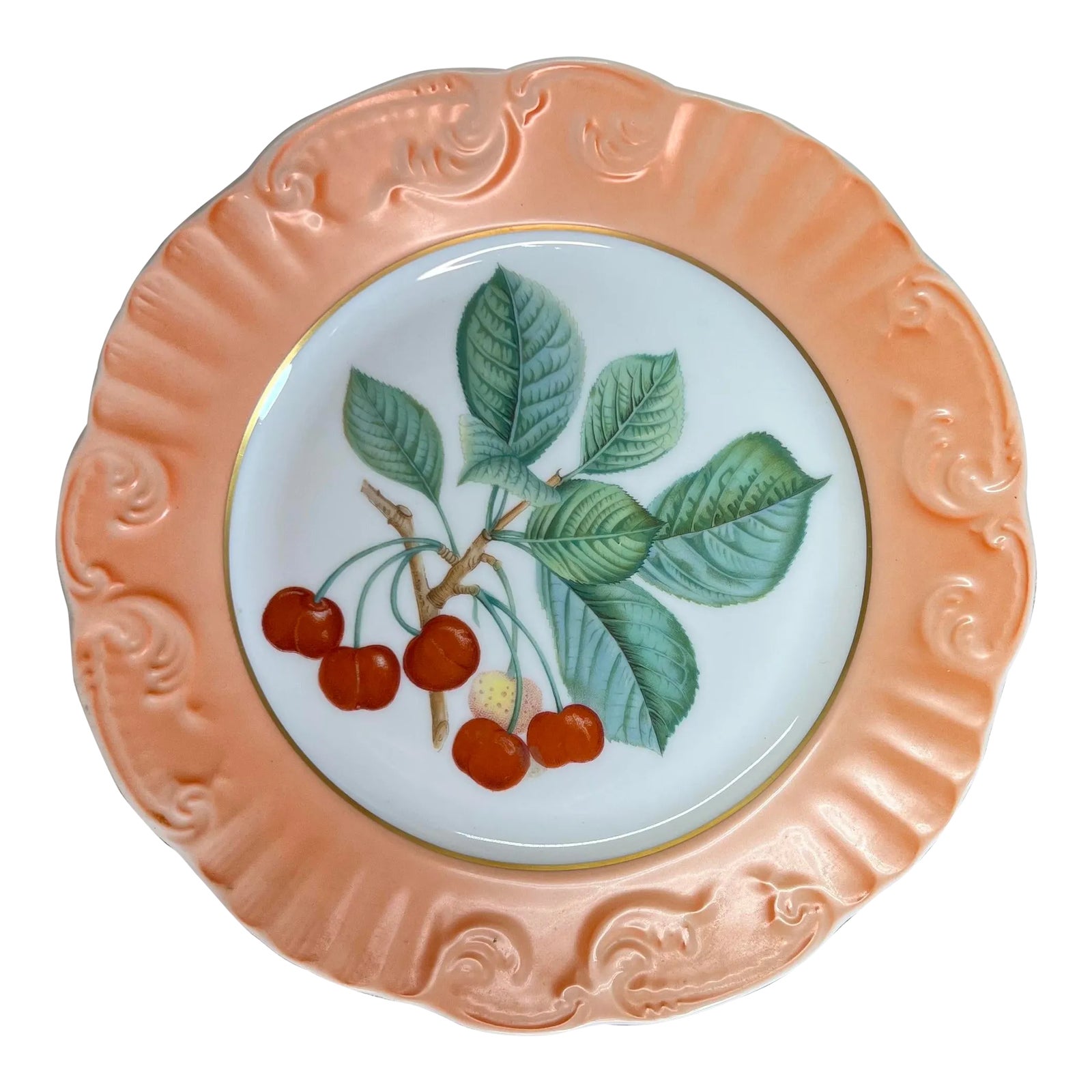 Mottahedeh Portugal Decorative Plate Hand Painted Cherries Design ...