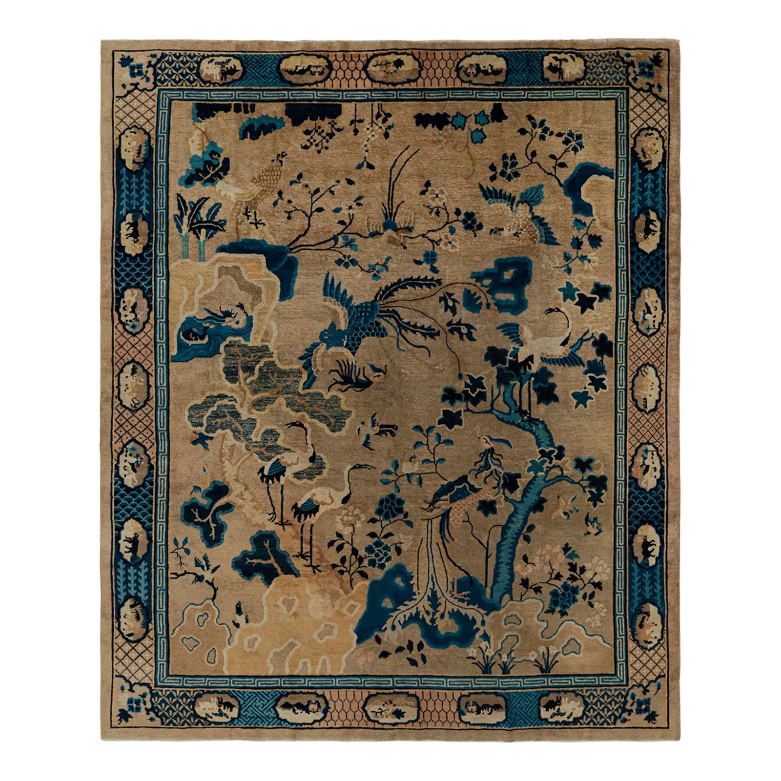 Mid 18th Century Antique Chinese Peking Rug With Pictorial Patterns ...