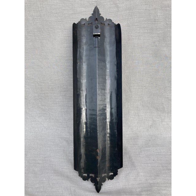 Vintage French Gothic Medieval Wrought Iron Candle Wall Sconce | Chairish