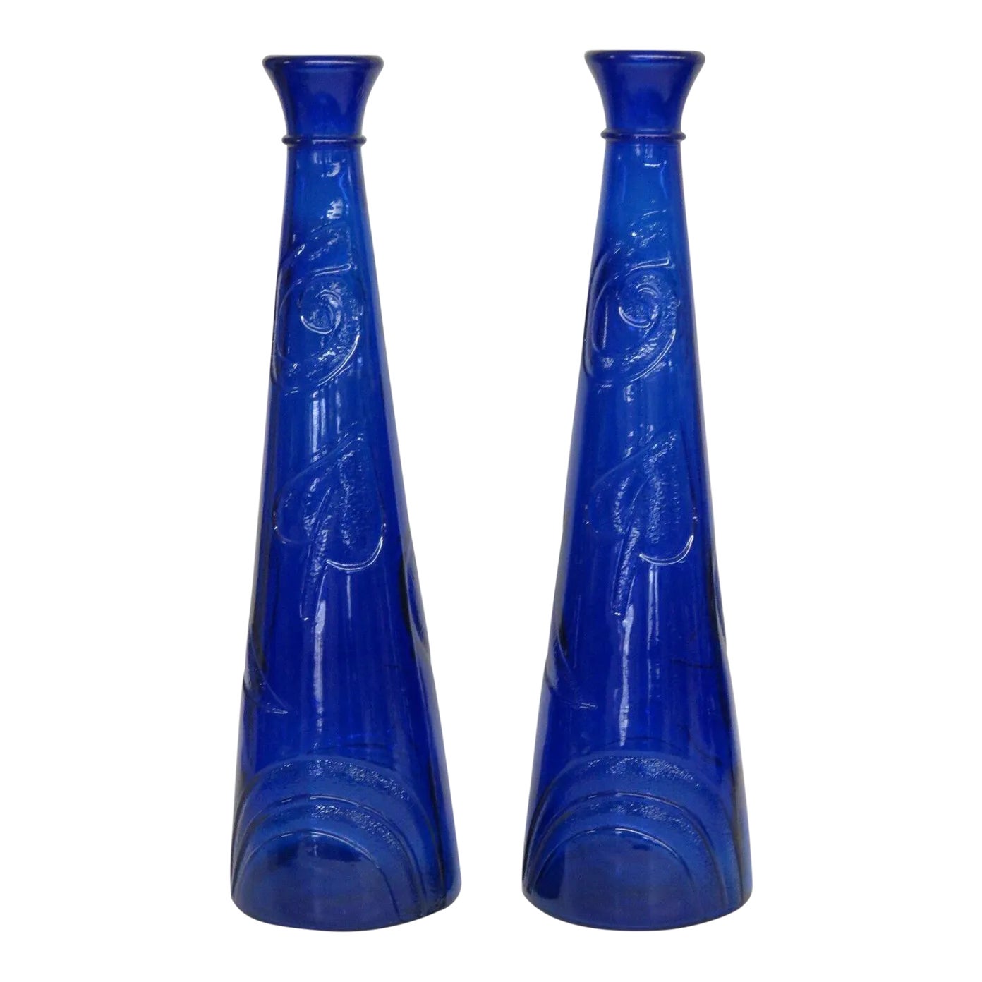 Studio Nova Cobalt Blue Glass Moon Spiral Spade Rainbow Tall Vases a ...