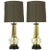 Pair of Rembrandt Brass Open Rib Table Lamps With Crystal Ball Centres ...