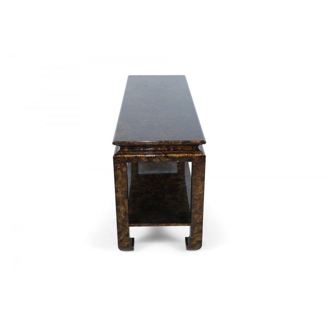 Faux Tortoise Shell Finished Console Table With Shelf | Chairish