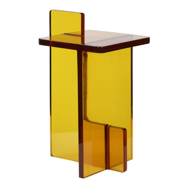 Orange Resin Side Dimensional Side Table | Chairish