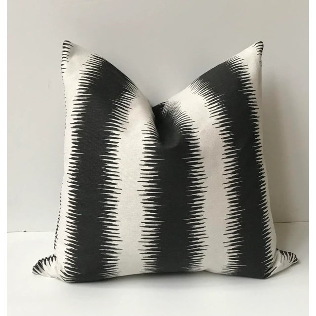 Jagged Striped Modern Black & Off White Pillows- a Pair | Chairish