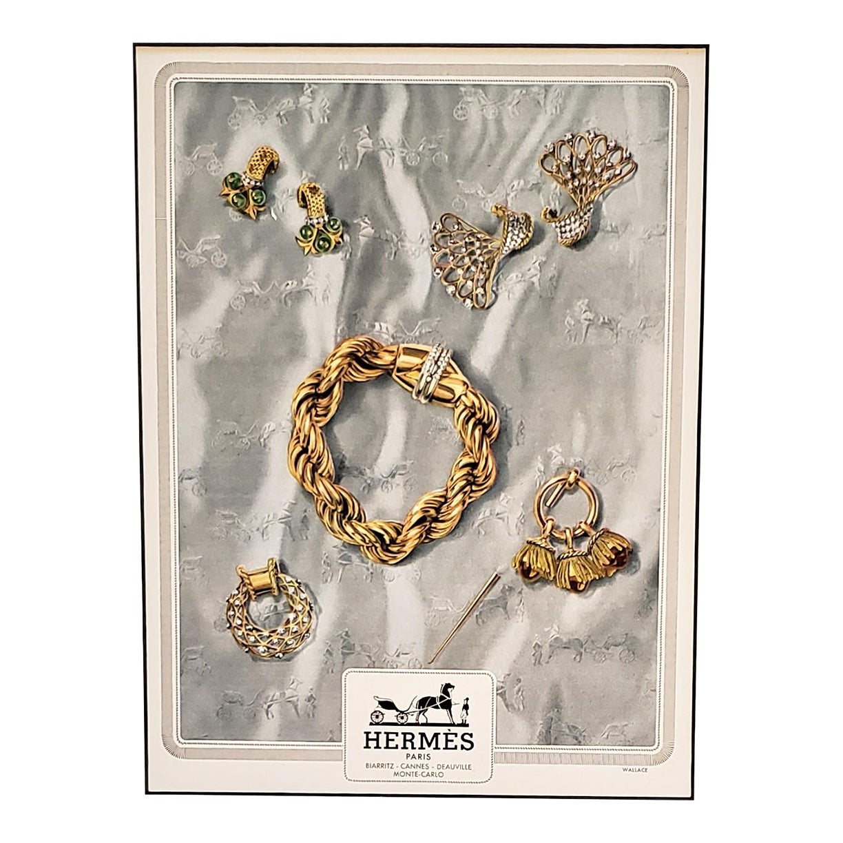 1948 Mid-Century French Hermès Jewelry Advertisement Print, Matted ...