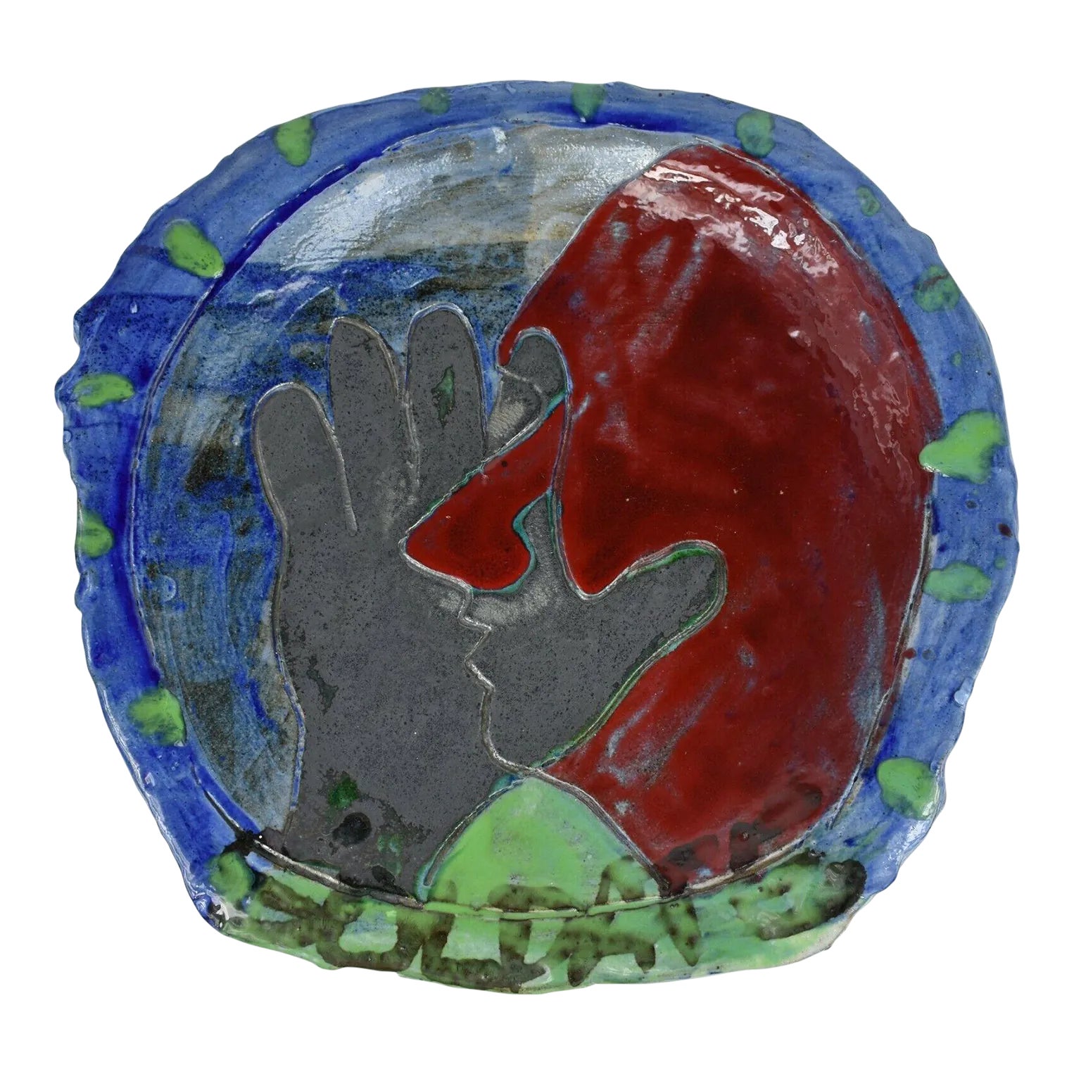 1960s Paul Soldner Self Portrait Ceramic Slab Mid Century Modernism ...