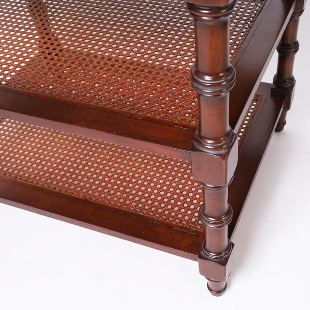 Ethan Allen Pair of British Colonial Style Three Tiered Stands or ...