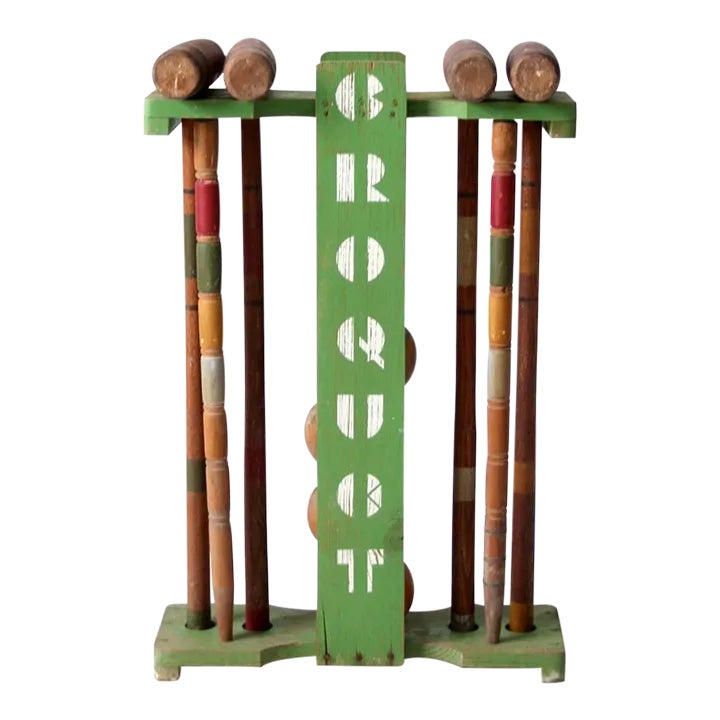 Mid Century Croquet Set Lawn Game | Chairish
