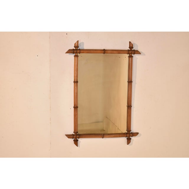 Circa 1920 French Cherry Faux Bamboo Mirror | Chairish